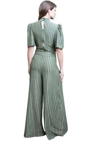 HOTSQUASH LONDON CLOTHING Striped Wide Leg Jumpsuit
