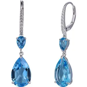 KAHN HIGH JEWELRY Topaz And Diamond Earrings - Swiss Blue