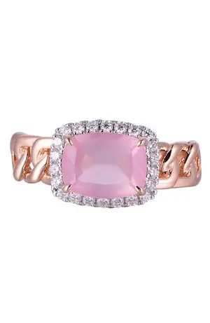 KAHN HIGH JEWELRY Rose Quartz And Diamond Ring