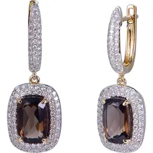 KAHN HIGH JEWELRY Smoky Quartz And Diamond Earrings - Brown
