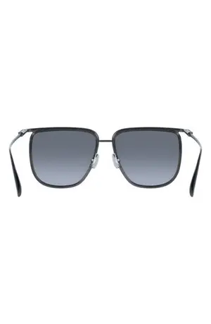 FERRAGAMO 58mm Modified Rectangular Sunglasses - Dark Ruthenium