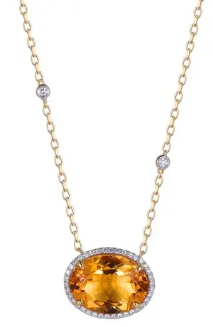 KAHN HIGH JEWELRY Citrine And Diamond Necklace - Cirtine Orange