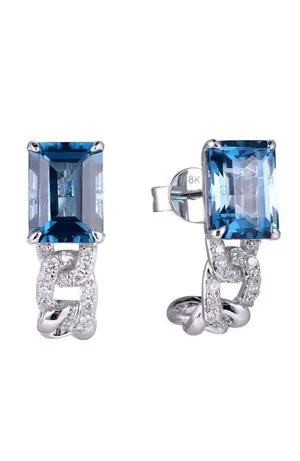 KAHN HIGH JEWELRY Topaz And Diamond Earrings - London Blue
