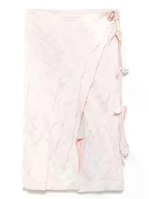 Blumarine Crinkled Wrapped Midi Skirt