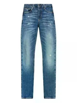 Emporio Armani Distressed Straight Leg Jeans