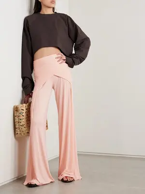 Norma Kamali Elephant Wrap-effect Wide-leg Pants