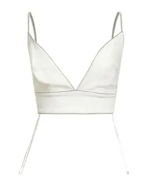 Elisabetta Franchi Crepe Crop Top White