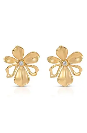 Ettika Petals Stud Earrings - Gold