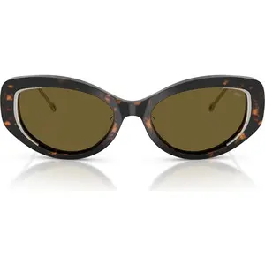 DIESEL® DIESEL® 54mm Oval Sunglasses Shiny Havana/ Brown