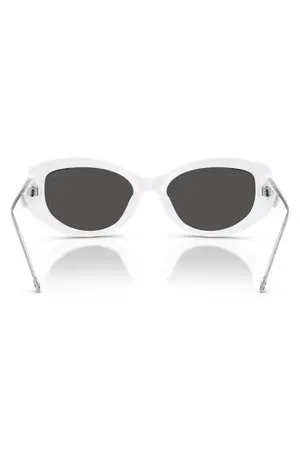 DIESEL® 54mm Oval Sunglasses - Shiny White/ Dark Grey