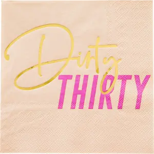 JOLLITY & CO 30th Birthday Dirty Thirty Large Napkins - Assorted Pre-pack