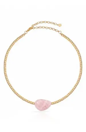 Ettika Ettika Turquoise Pendant Necklace Rose Quartz