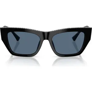 JIMMY CHOO 54mm Cat Eye Sunglasses - Black/dark Blue
