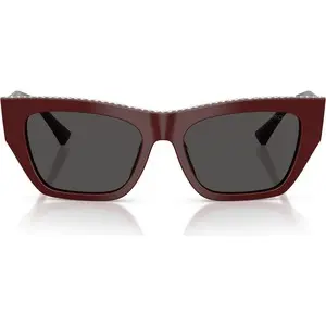 JIMMY CHOO 54mm Cat Eye Sunglasses - Cranberry/ Dark Grey
