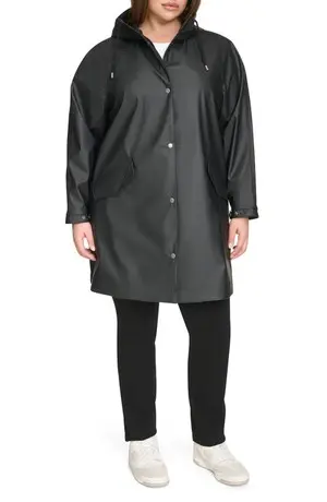LEVI'S Water Resistant Hooded Raincoat - Black