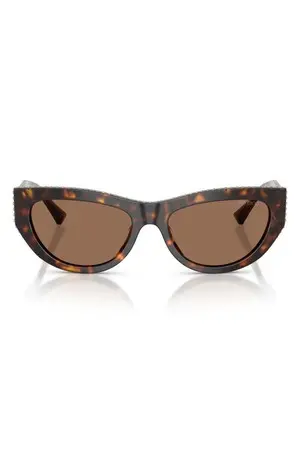 JIMMY CHOO 54mm Cat Eye Sunglasses - Havana/ Dark Brown