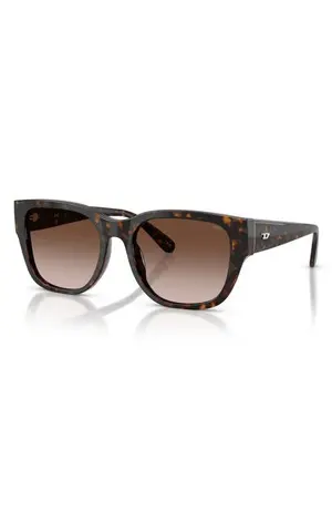 DIESEL® 53mm Square Sunglasses - Havana Yellow/ Brown Gradient