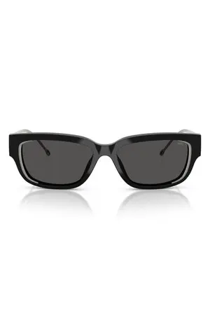 DIESEL® DIESEL® Rectangle Sunglasses Shiny Black/ Dark Grey