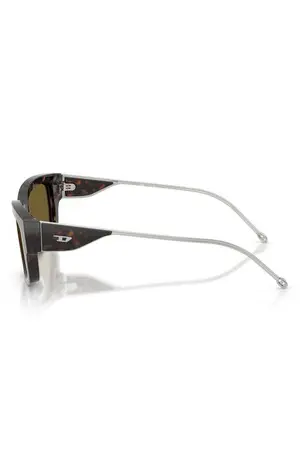 DIESEL® Rectangle Sunglasses - Shiny Dark Havana/ Brown