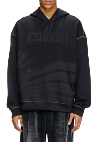DIESEL® S-boxt-hood-r9 Graphic Hoodie - Deep/ Black