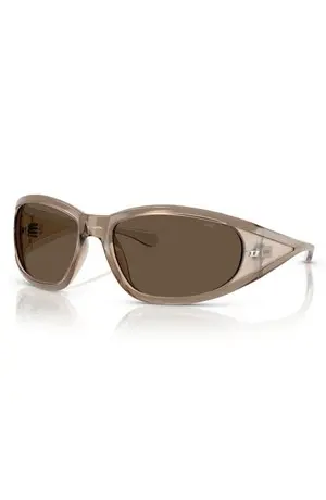 DIESEL® 65mm Oversize Wrap Sunglasses