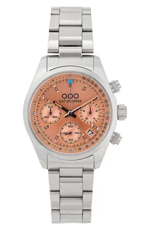 OUT OF ORDER OUT OF ORDER Sporty Chronograph Bracelet Watch Peach