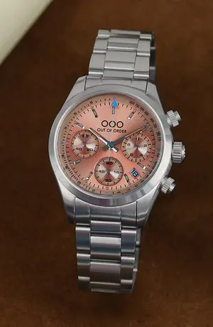OUT OF ORDER Sporty Chronograph Bracelet Watch - Peach