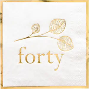 JOLLITY & CO 40th Birthday Or Anniversary Large Napkins - Assorted Pre-pack