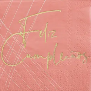 JOLLITY & CO Feliz Cumpleaño Cocktail Napkins Pink