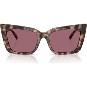 JIMMY CHOO 54mm Butterfly Sunglasses - Opal Pink Havana/violet