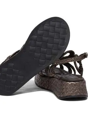 PONS QUINTANA Woven Leather Sandals