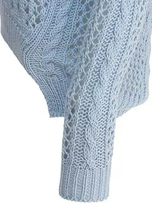 RAKKI Crew-neck Cotton Knit Sweater - Light Blue