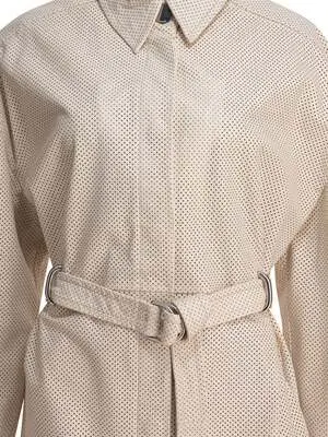 Max Mara Perforated Nappa Leather Trench Coat
