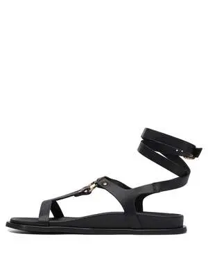 ALOHAS Leather Ankle Sandals - Black