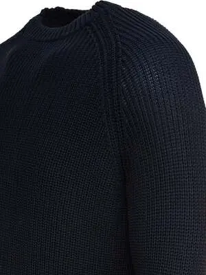 RAKKI Crew-neck Cotton Sweater - Blue