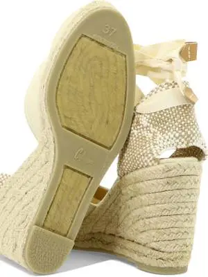 CastaÑer High Espadrilles With Bow-tie Ankle Closure - Beige