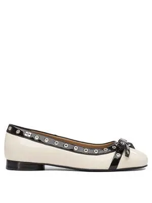 GANNI Eyelets Bow Ballerina Flat