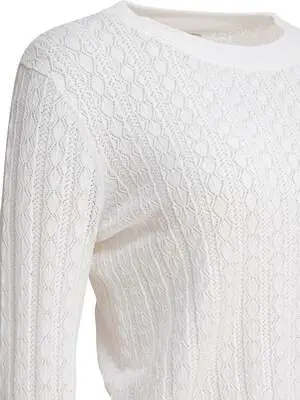 LOULOU STUDIO Tinos Crew-neck Knit Sweater - White