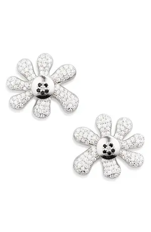 Collina Strada Happy Blossom Crystal Pavé Mismatched Stud Earrings - Crystal Clear Pave