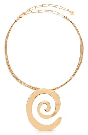 Ettika Aura Swirl Pendant Necklace - Gold