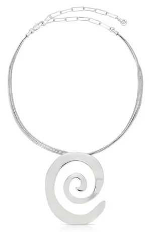 Ettika Ettika Aura Swirl Pendant Necklace Silver