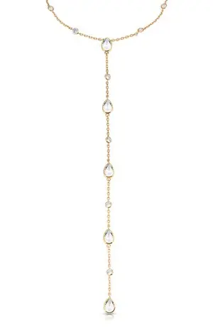 Ettika Marquise Stone Lariat Necklace - Gold