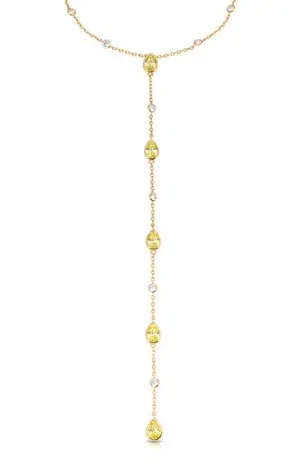 Ettika Marquise Stone Lariat Necklace - Peridot