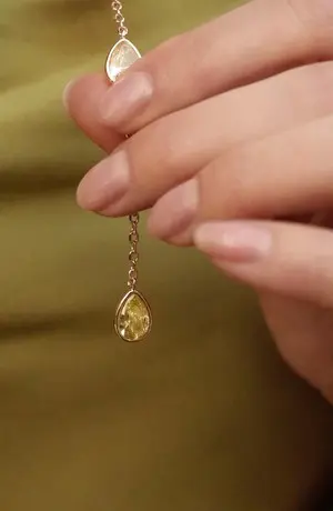 Ettika Marquise Stone Lariat Necklace - Peridot