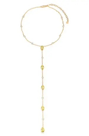 Ettika Marquise Stone Lariat Necklace - Peridot