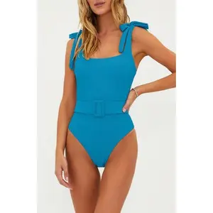 Beach Riot Sydney Belted One-piece Swimsuit - Riviera Blue
