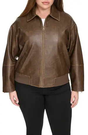 LEVI'S Faux Leather Jacket - Saddle