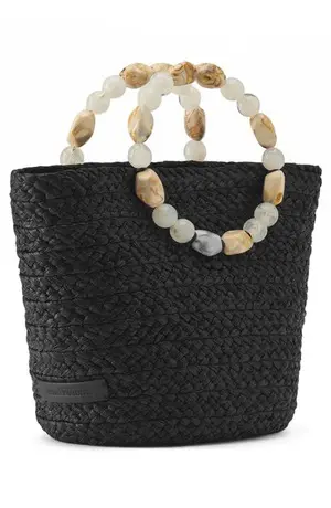 Helen Kaminski Nacre Basket Bag - Charcoal/ Natural