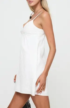 Princess Polly Lunya Lace Trim Recycled Cotton Minidress