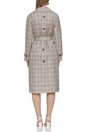 Avec Les Filles Plaid Trench Coat